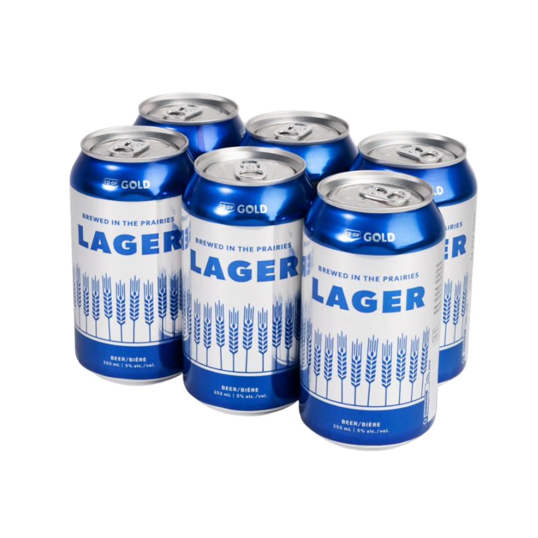 Co-op Gold Lager 6 Cans – Co-op Wine Spirits Beer Saskatoon